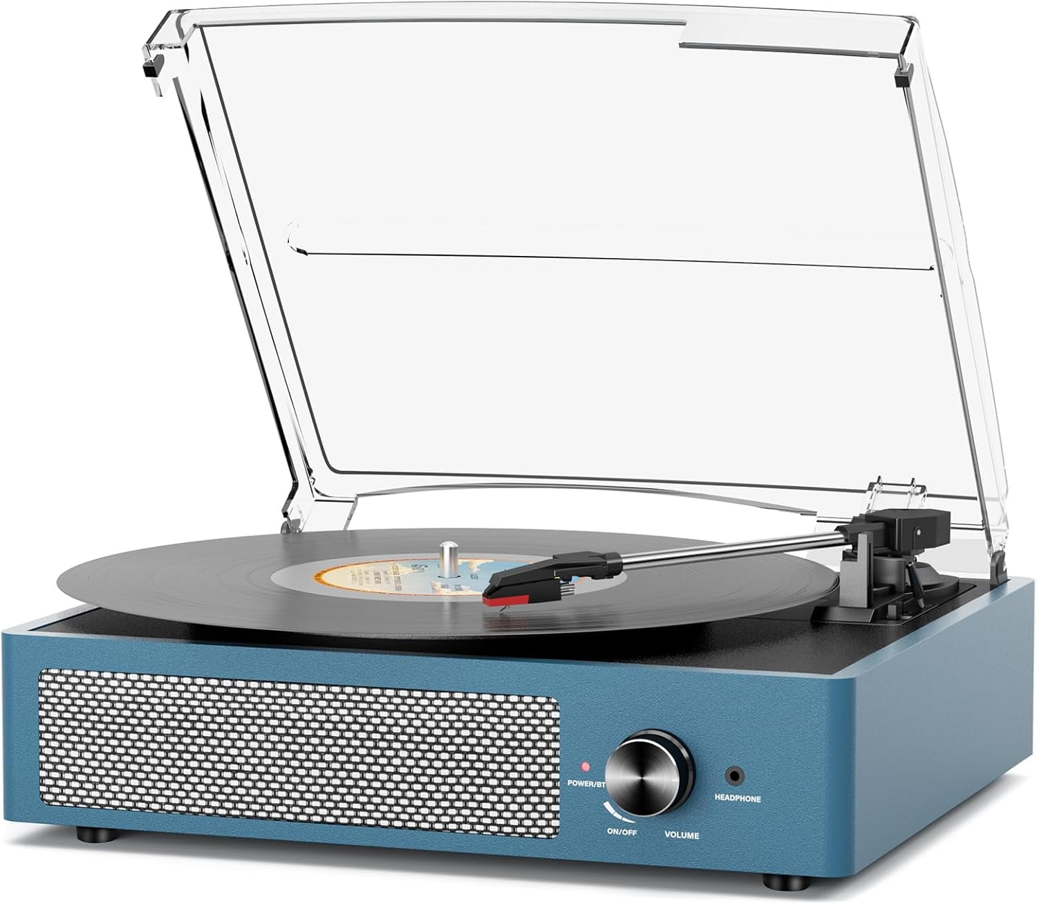 Vinyl Record Player Turntable with Built-in Bluetooth Receiver & 2 ...