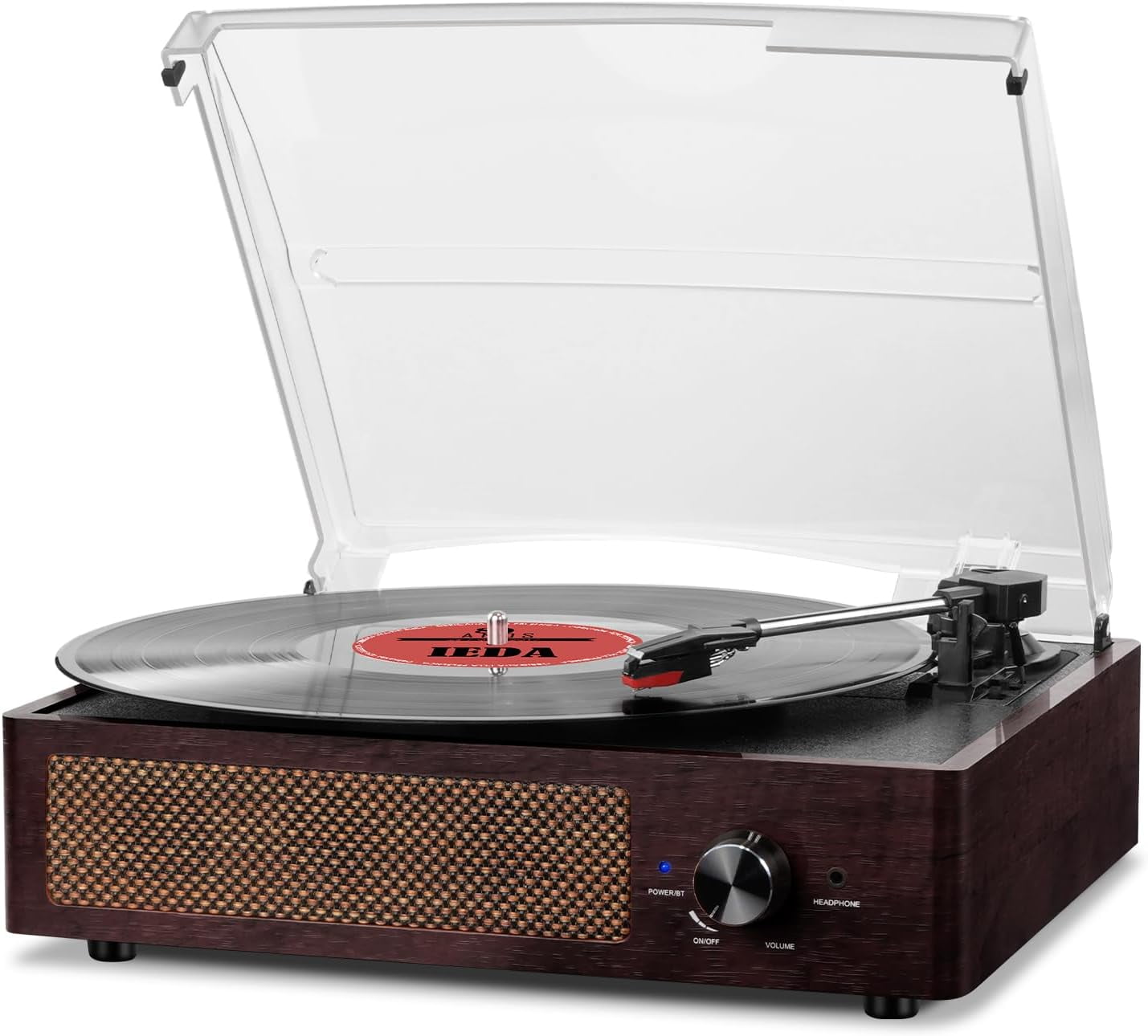 Vinyl Record Player Turntable with Built-in Bluetooth Receiver & 2 ...