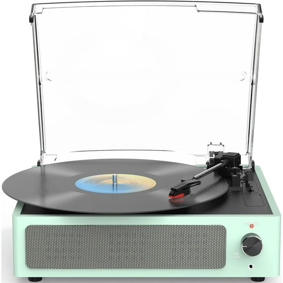 Vinyl Record Players Vintage Turntable with Speakers Belt-Driven Turn ...