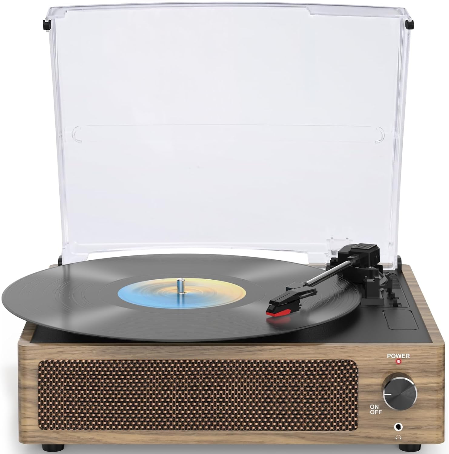 Vinyl Record Players Vintage Turntable with Speakers Belt-Driven Turn ...
