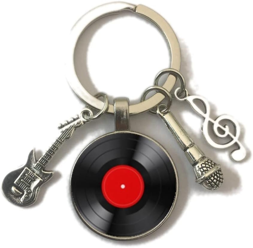 Vinyl Record Rock Band Keychain Key Chain Music Lover Keyboard Player ...