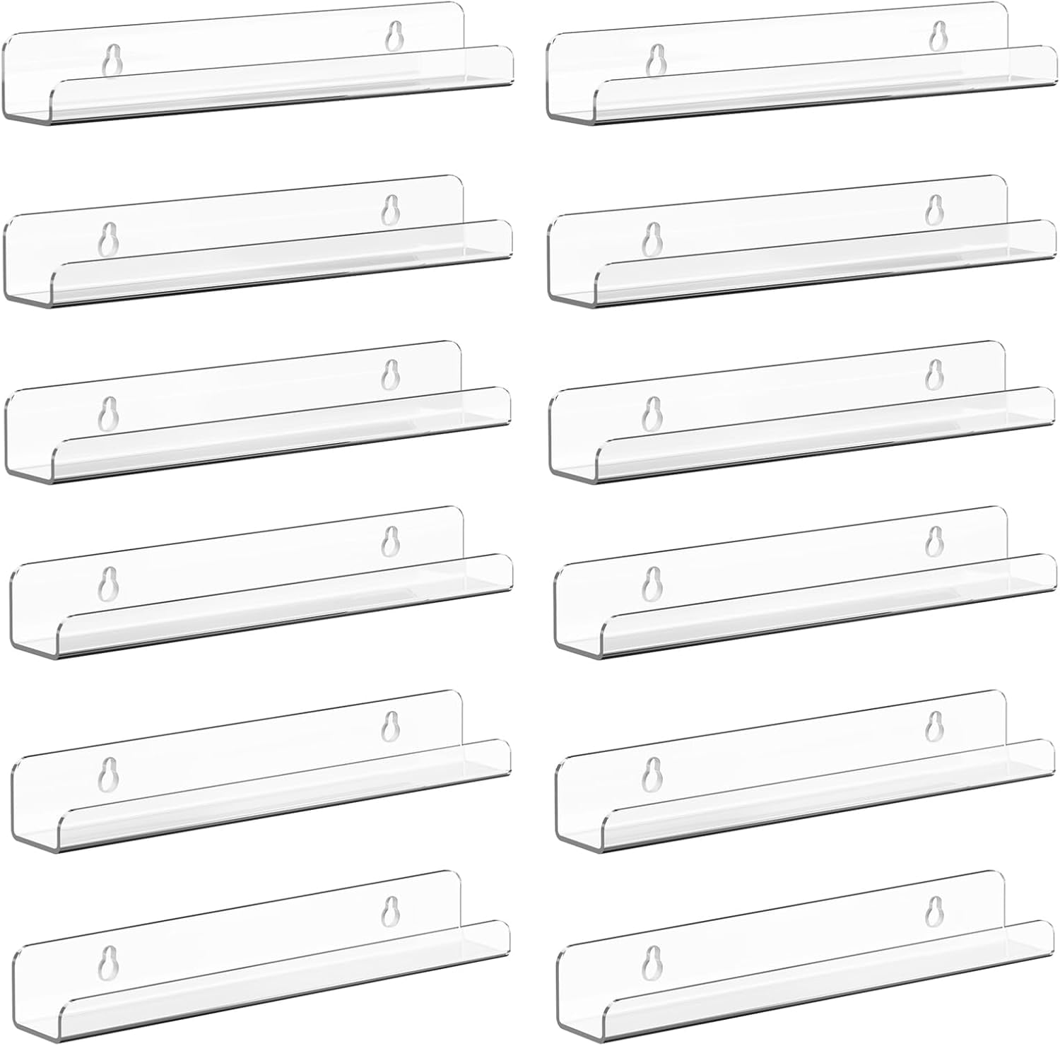 Vinyl Record Shelf Wall Mount, 12 Pack 12 inch Clear Acrylic Album ...