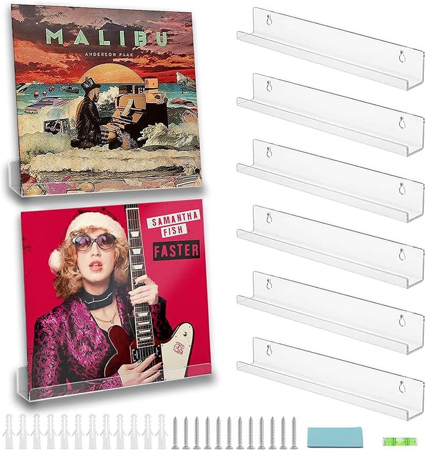 Acrylic Floating Shelves Display Shelves for Kids Room - 15" Clear Wall ...