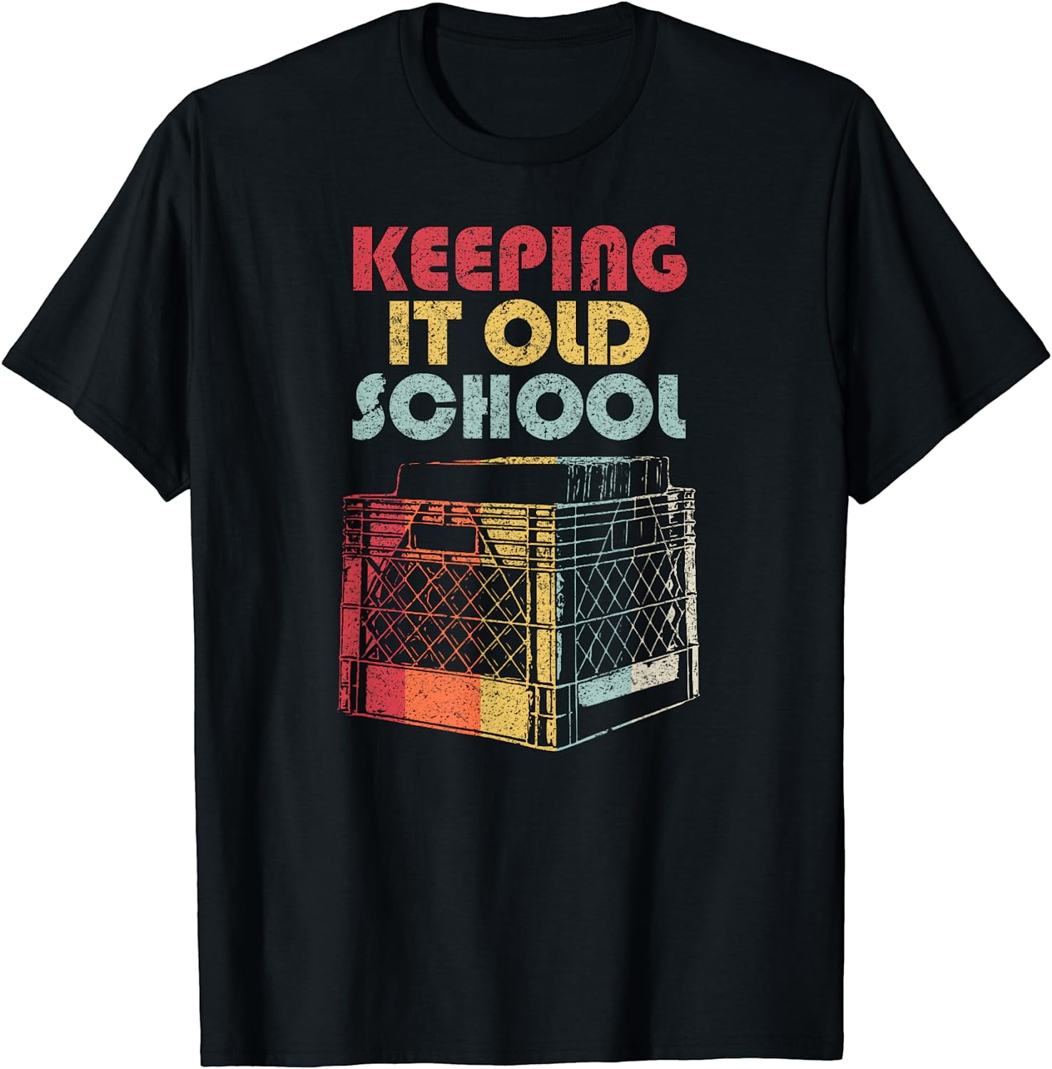 Vinyl Record Shirt. Retro Keeping It Old School T-Shirt Black 2X-Large ...