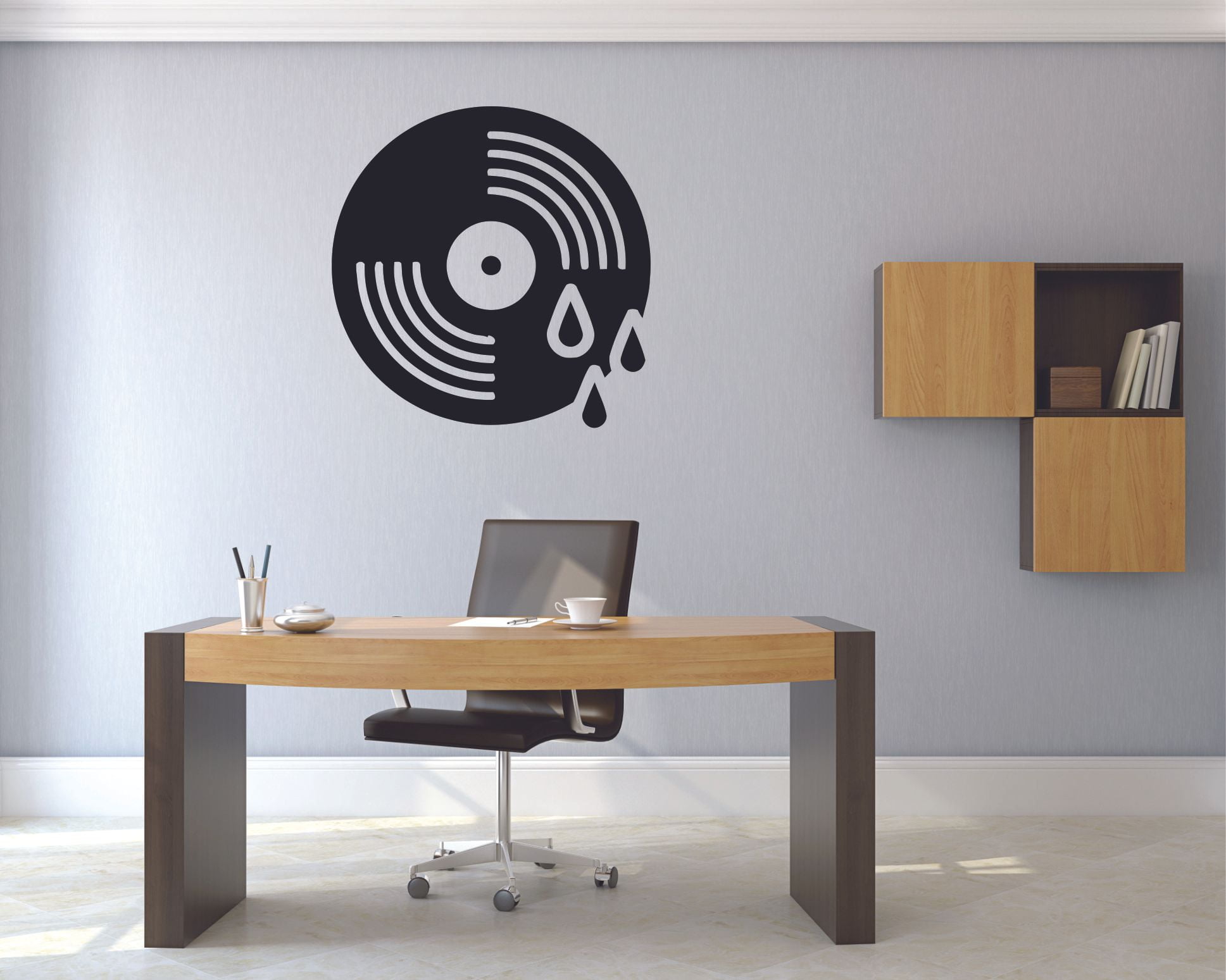 Vinyl Record Stencil Icon Vinyls Silhouette Cartoon Wall Sticker Art ...