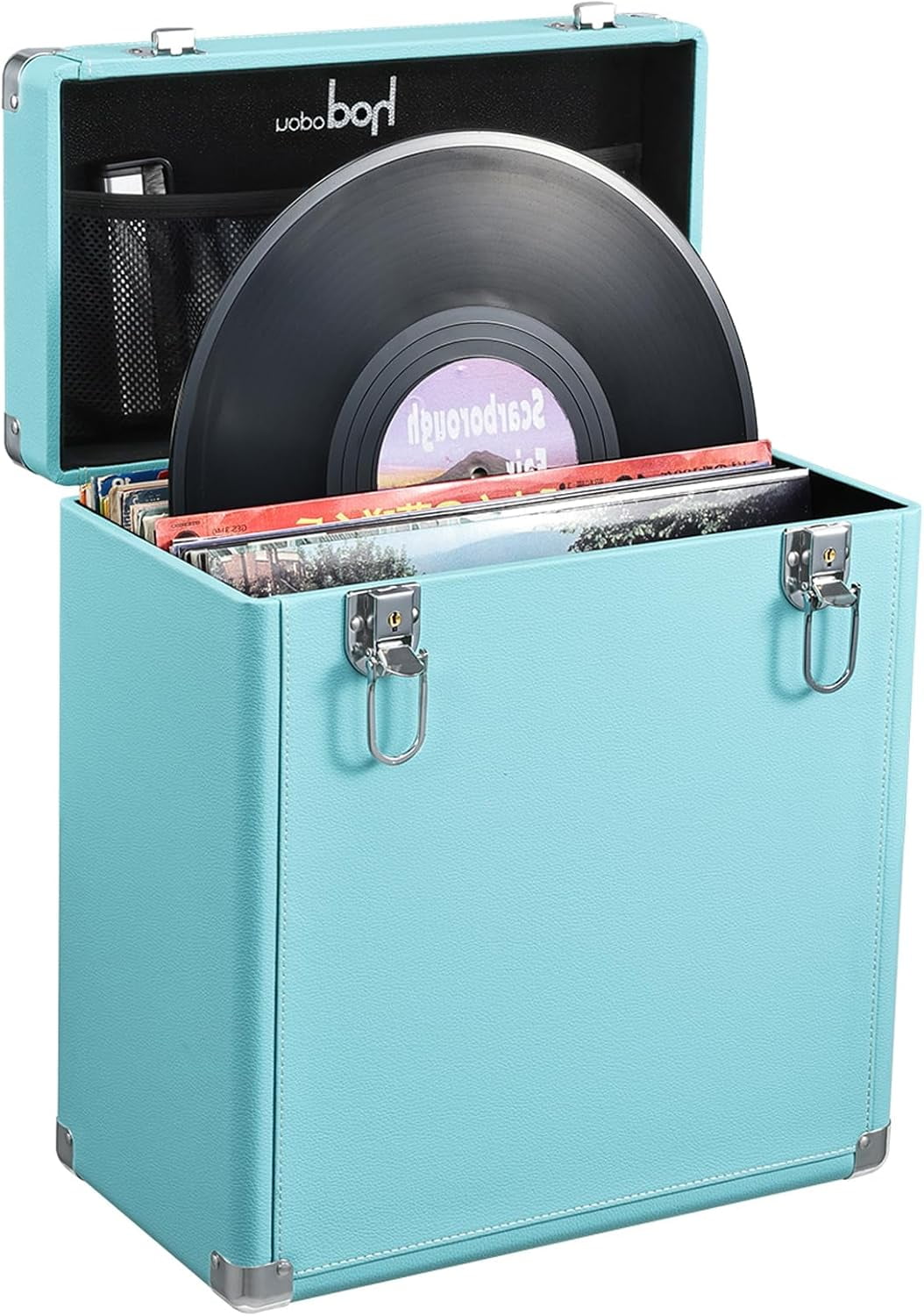 Vinyl Record Storage Box with Lock Record Organizer Storage for 32 ...