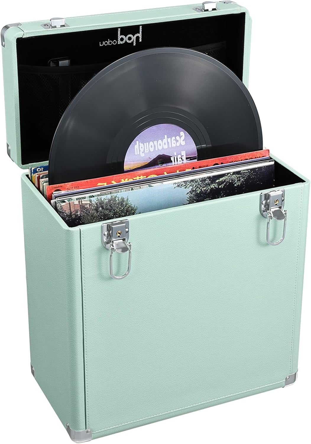 Vinyl Record Storage Box with Lock Record Organizer Storage for 32 ...