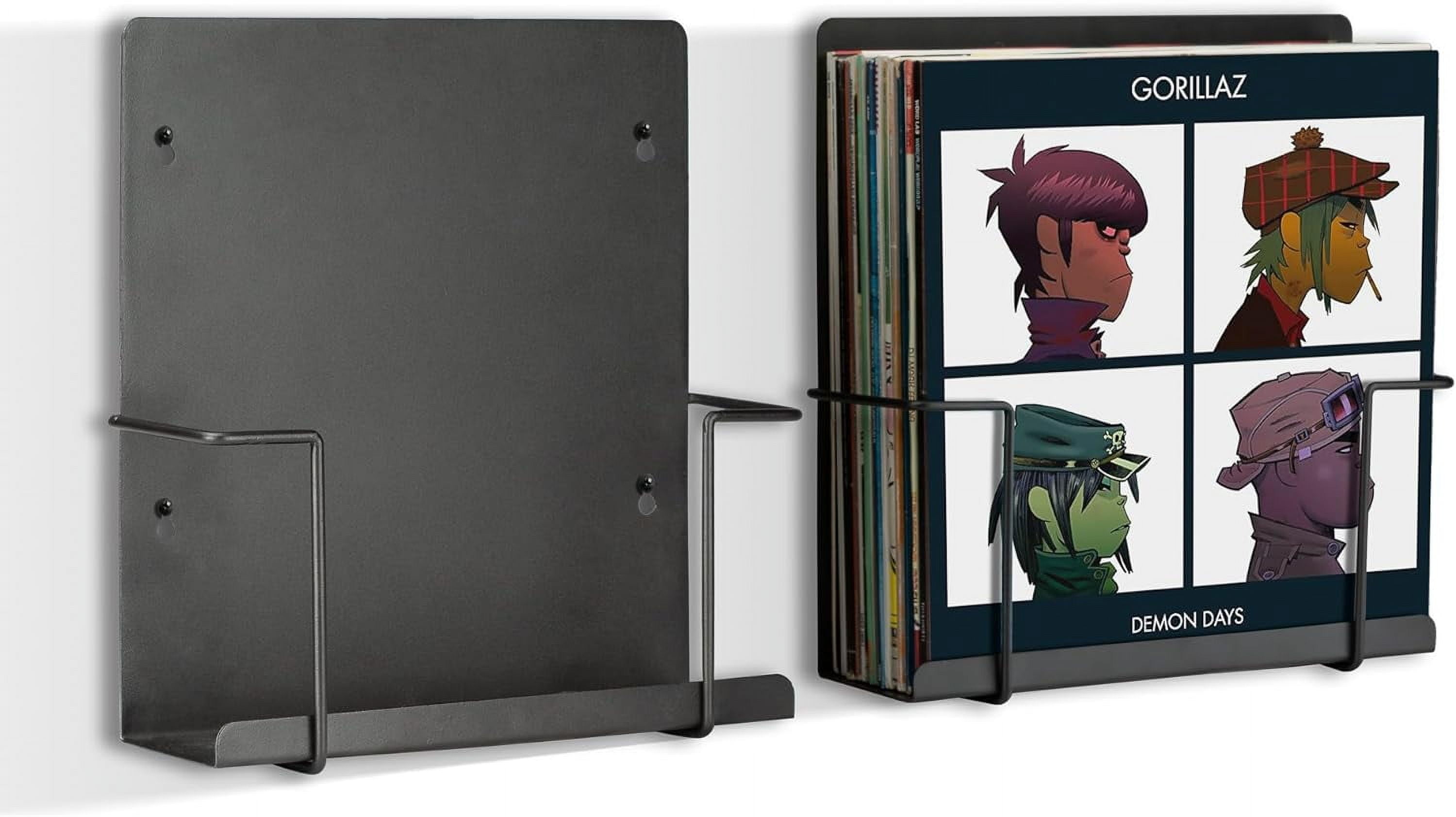 Vinyl Record Storage Display Holder 2pk - Matte Black Record Shelf Wall ...