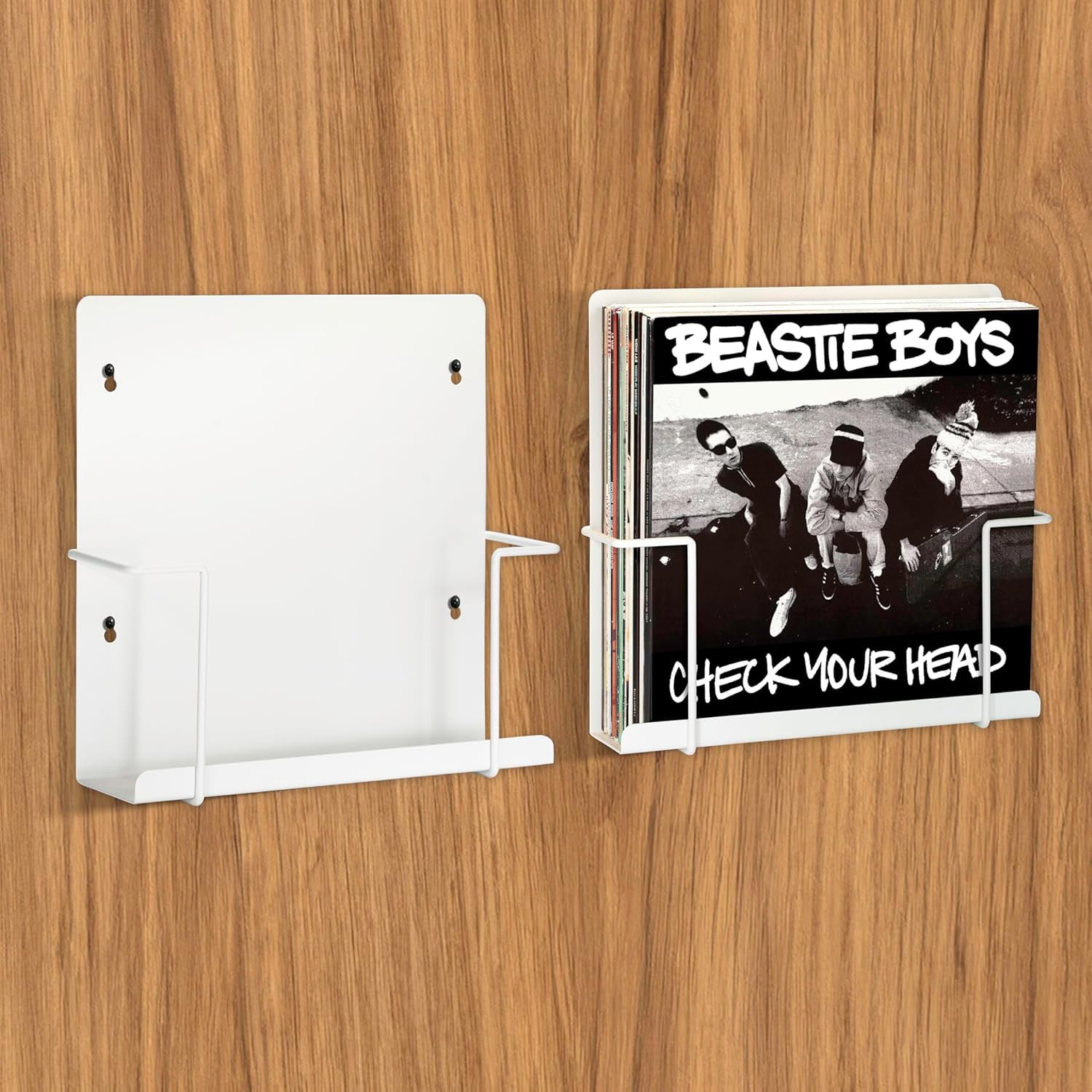 Vinyl Record Storage Display Holder 2pk - Matte White Record Shelf Wall ...
