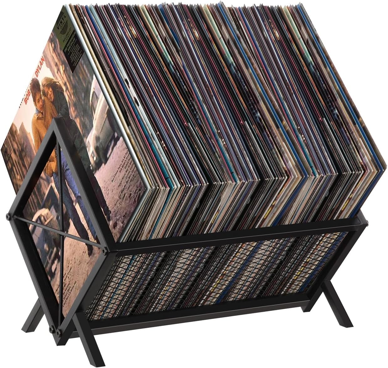 Vinyl Record Storage Holder,80-100 LP Vinyl Organizer,Albums Storage ...