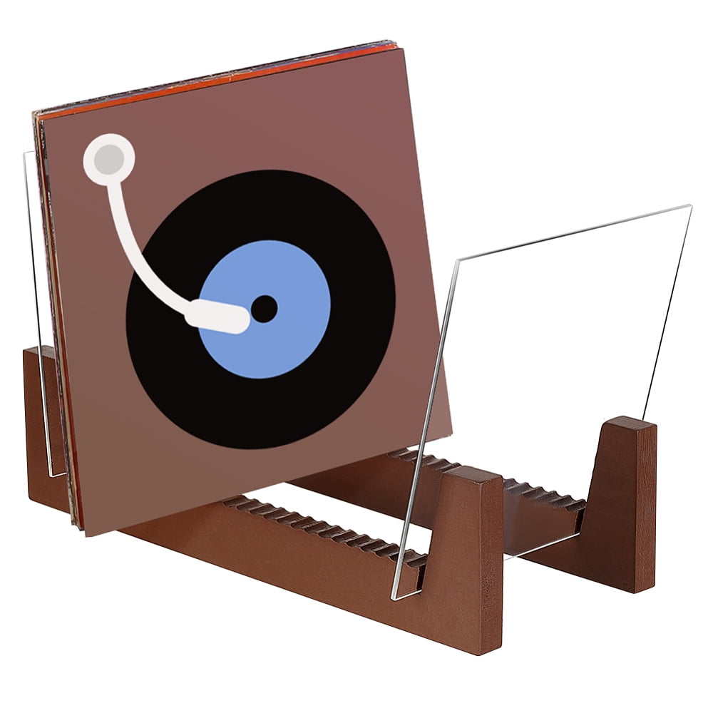 Vinyl Record Storage Holder Acrylic Vinyl Album Display Stand with Wood ...