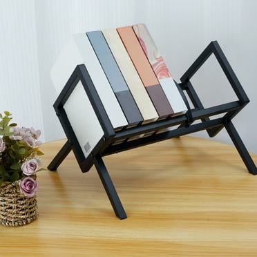 Way Basics 2 Tier Vinyl Record Organizer Furniture, Black, LP Album ...