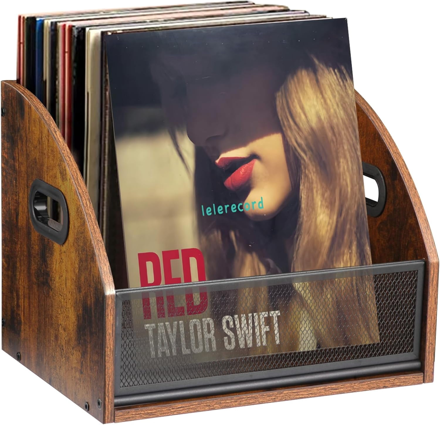 Vinyl Record Storage Holder, Wooden Record Crate for LP Albums ...