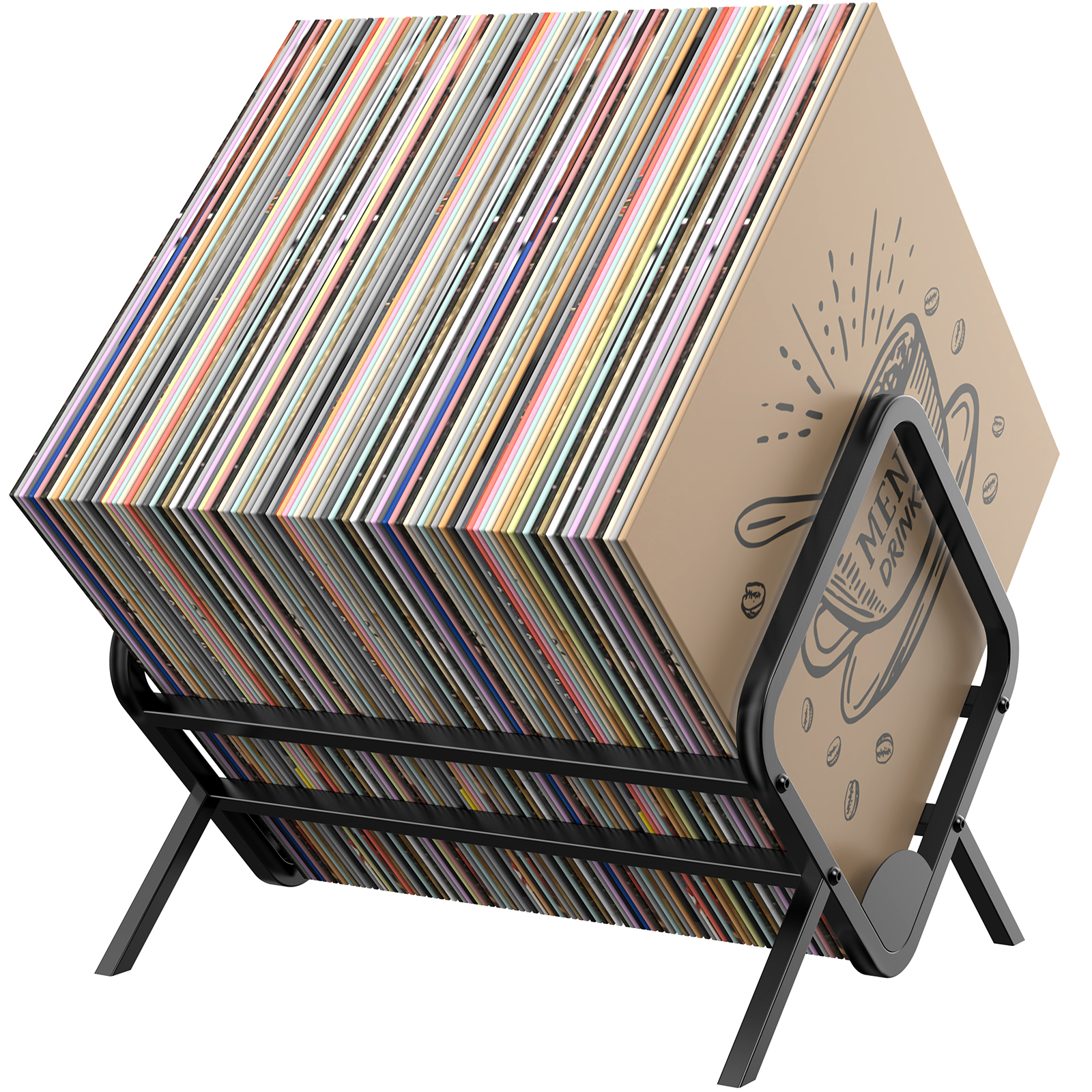 4-Tier Floor-Standing Magazine Rack Information Rack Storage Simple Iron White 4-Tier Floor ...