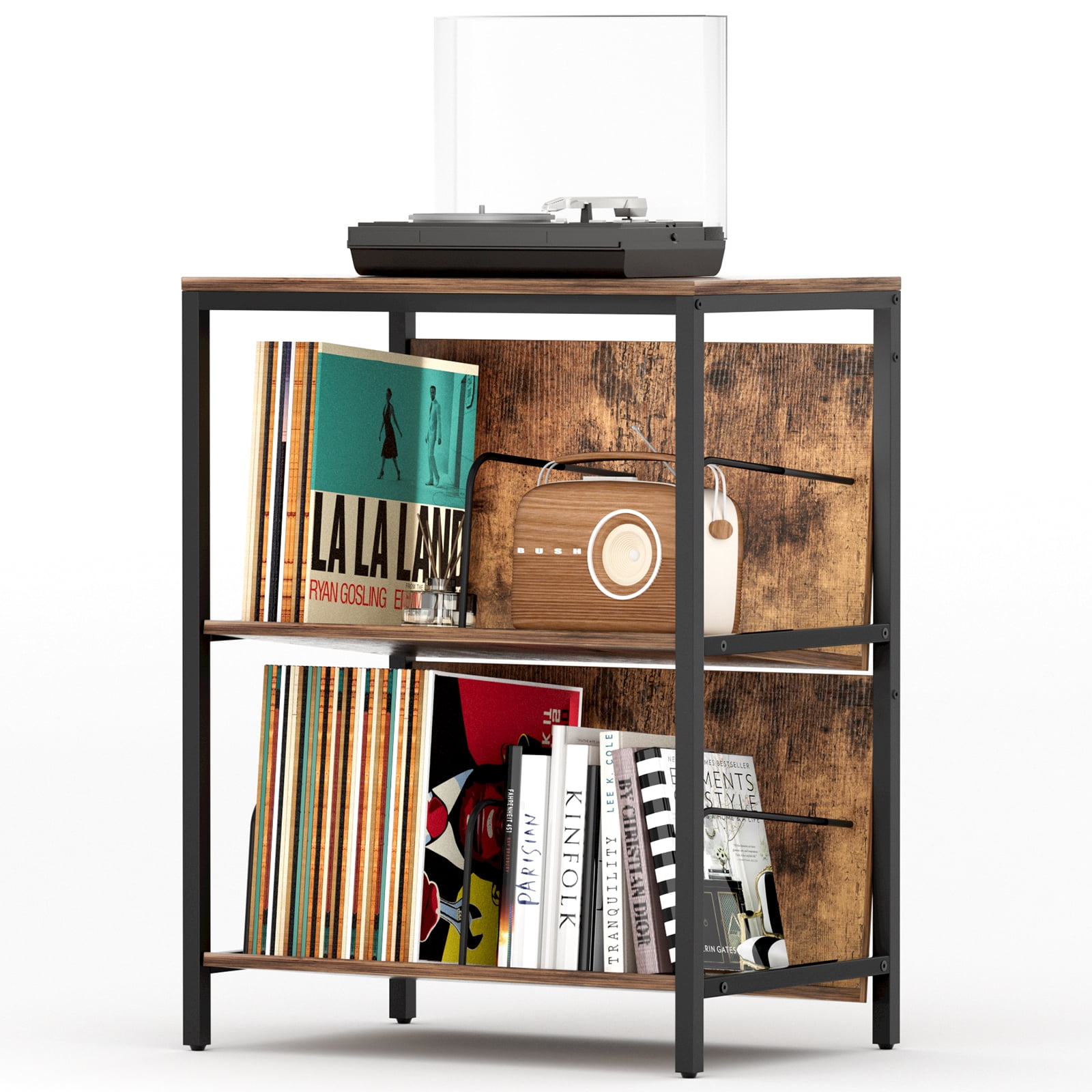 Huakan Vinyl Record Storage, Turntable Stand, 3-Layer Record Player ...