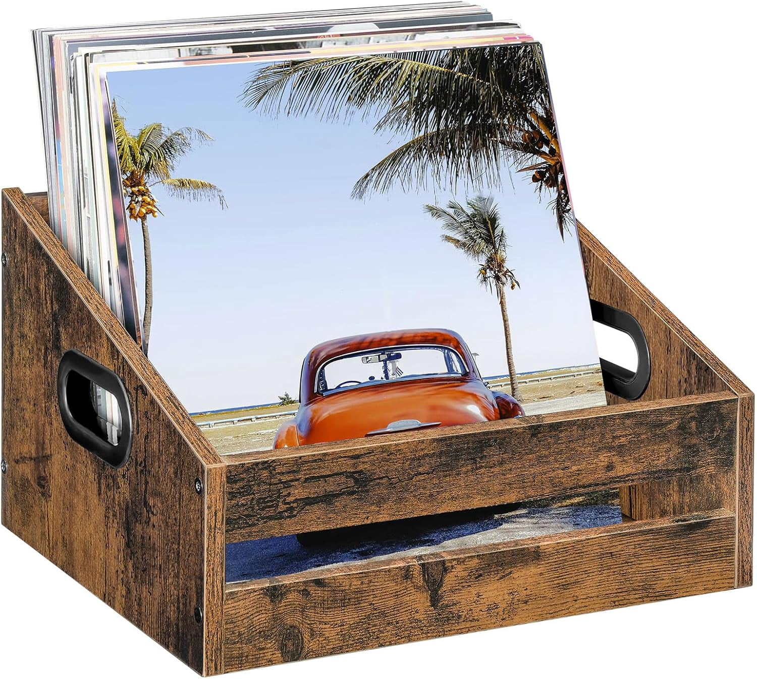 Vinyl Record Storage, Vintage Wooden Record Holder, Trapezoidal Record ...