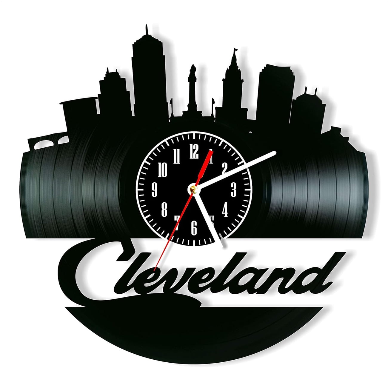 Vinyl Record Wall Clock Cleveland Style Silent Gift for Friend Birthday ...