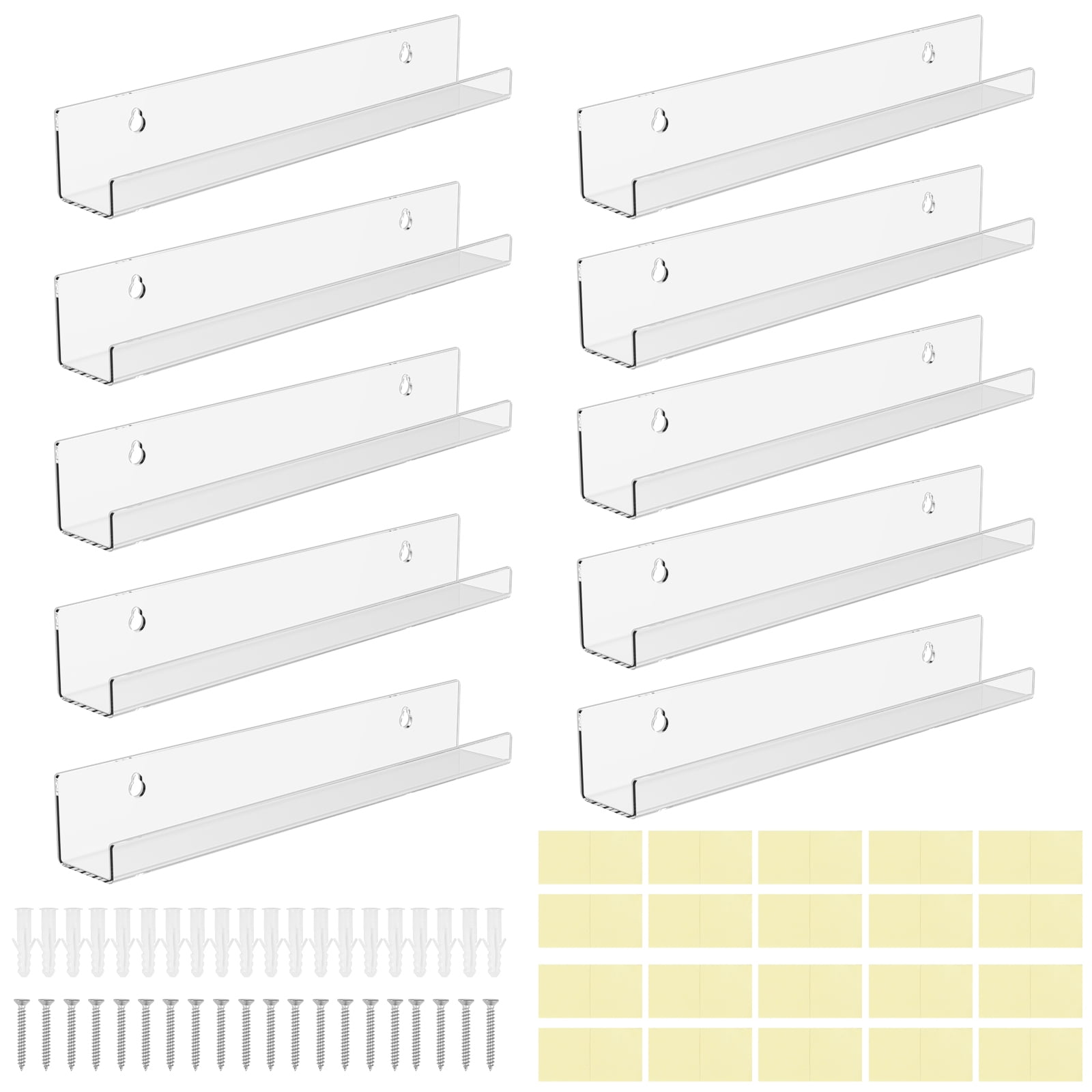 Vinyl Record Wall Mount 10-PACK Acrylic Record Holder No Drilling Vinyl ...