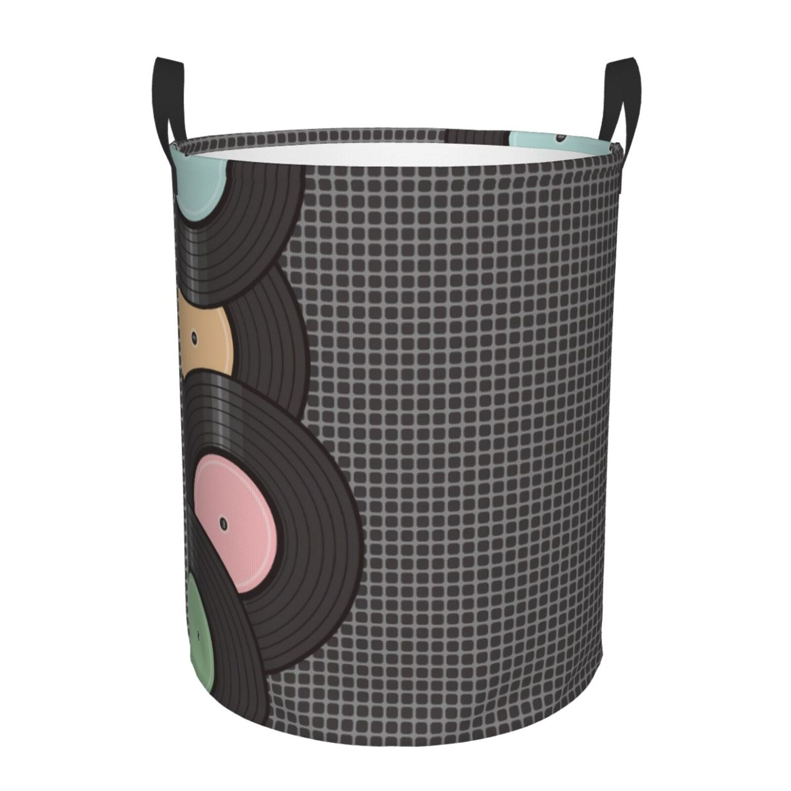 Vinyl Records Laundry Basket with Handles - Freestanding Laundry Hamper ...
