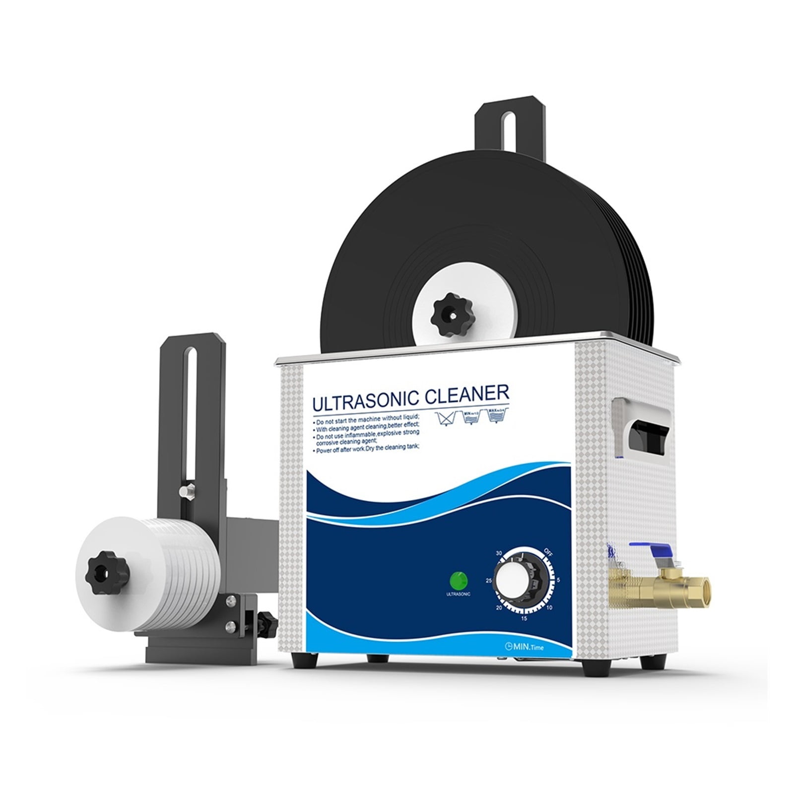 Vinyl Records Ultrasonic Cleaner 6.5L Dial Timer 180W 40KHz With Motor ...