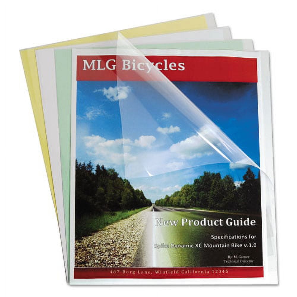 Vinyl Report Covers, Sliding Bar, 8.5 X 11, Clear/clear, 100/box ...