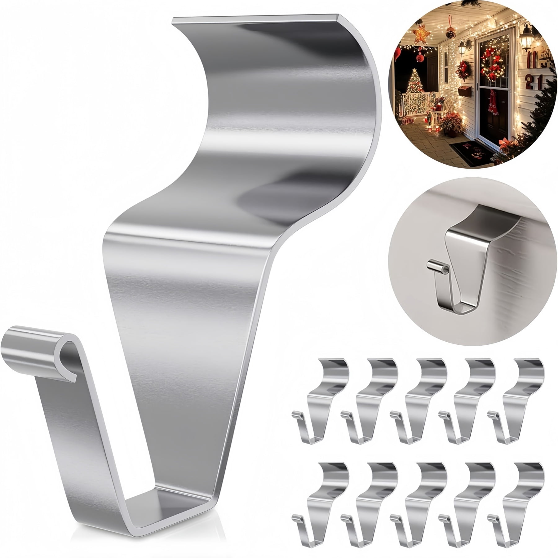 Vinyl Siding Clips Hooks (10 Pack), Heavy Duty No-Drill No Hole Damage ...