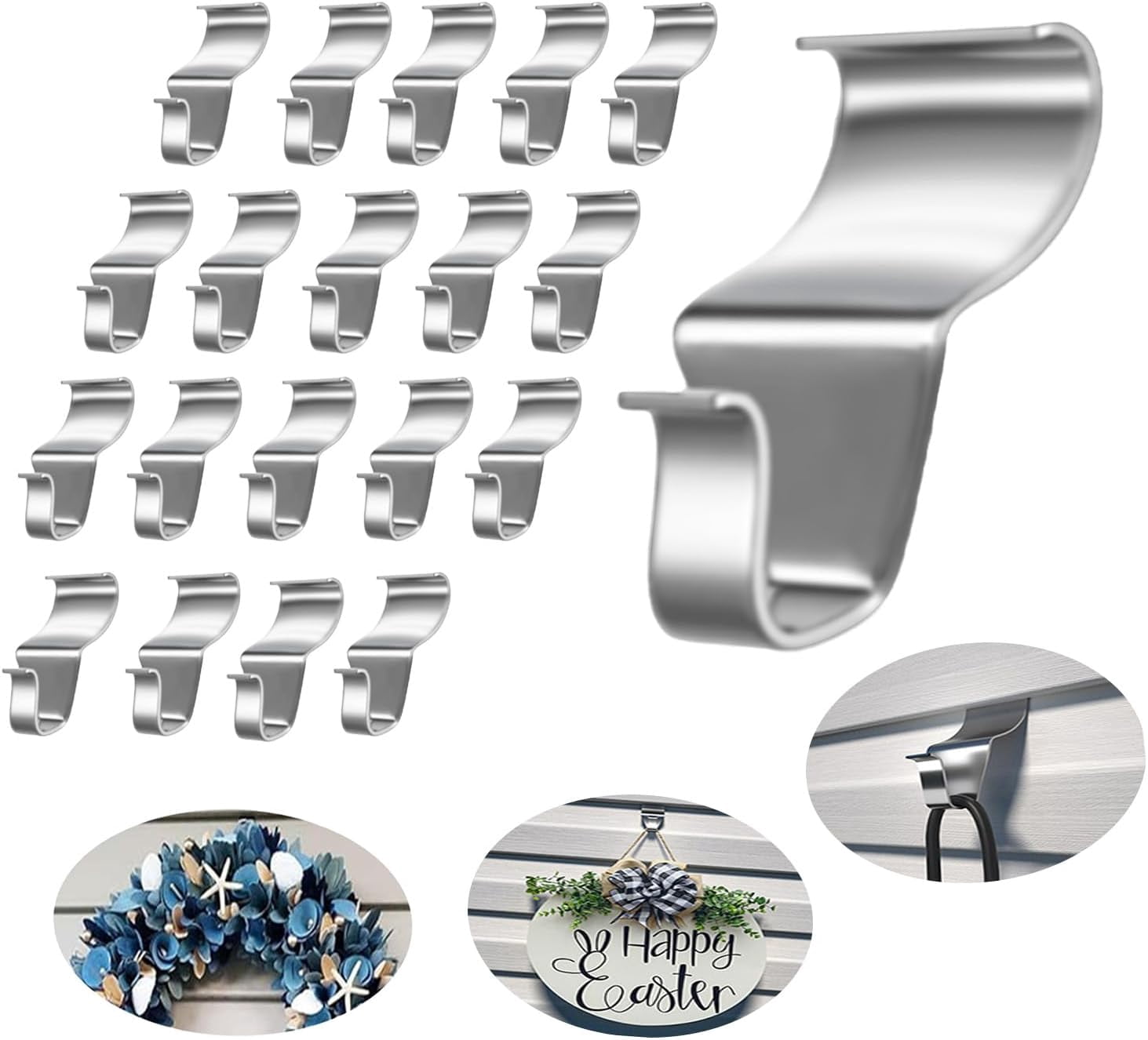 Vinyl Siding Hooks (10 Pack), Heavy Duty Clips, No-Hole Needed ...