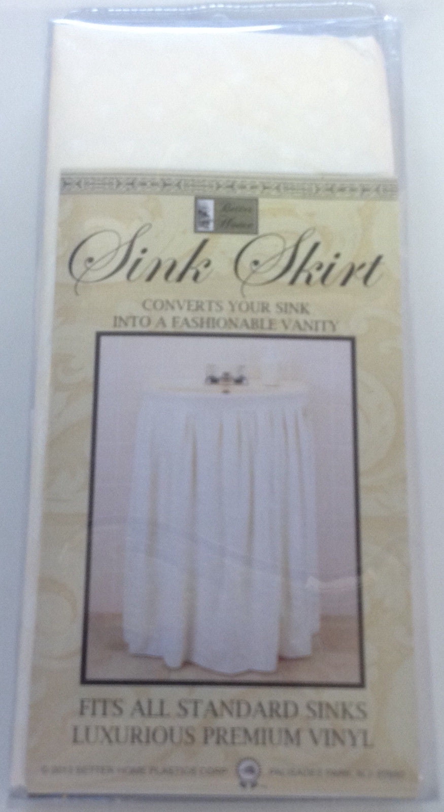 Better Home USA Vinyl Sink Skirt, Embossed Design, Self Stick, Bone, 50 ...
