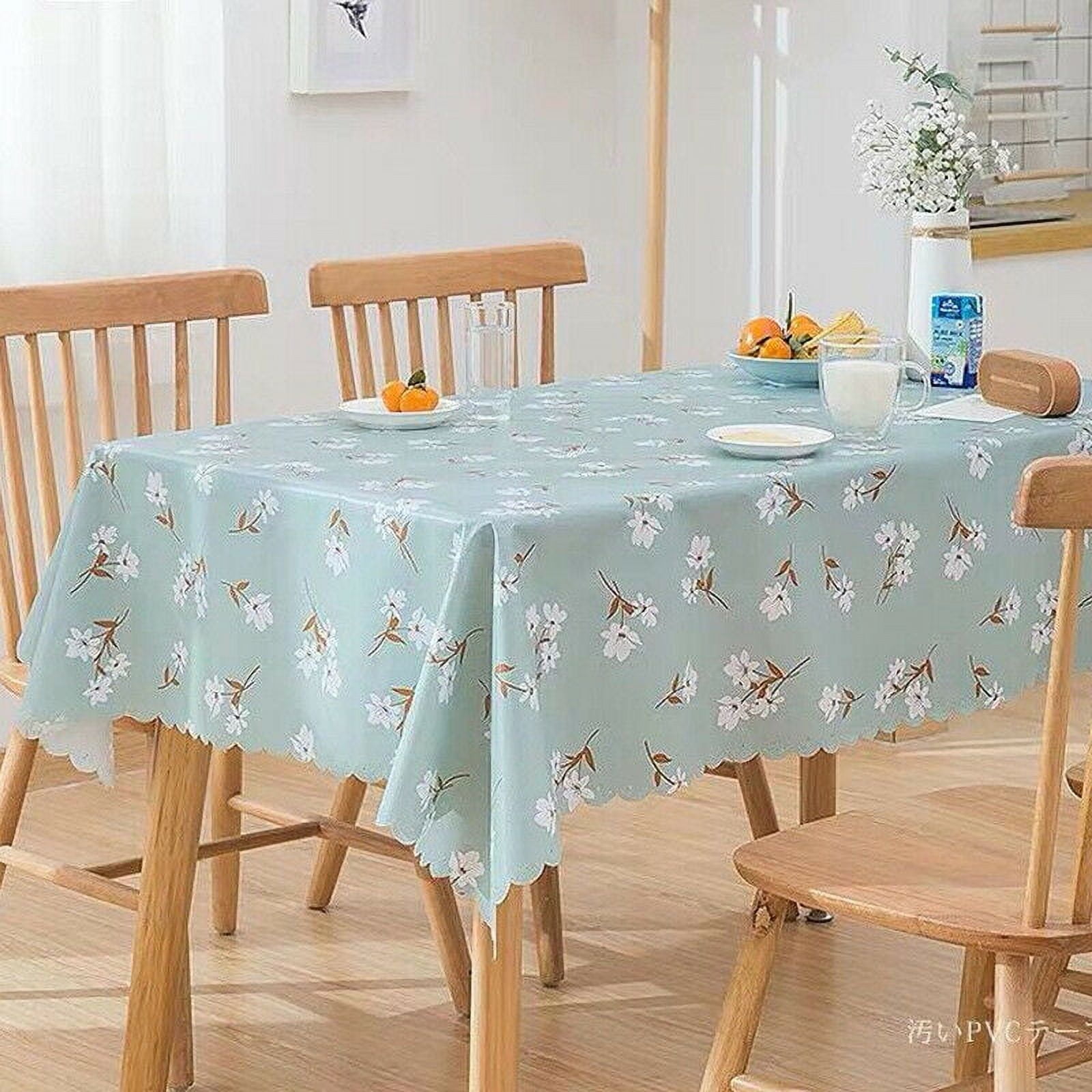Vinyl Square Table Cover Wipe Clean PVC Tablecloth Oil-Proof/Waterproof ...