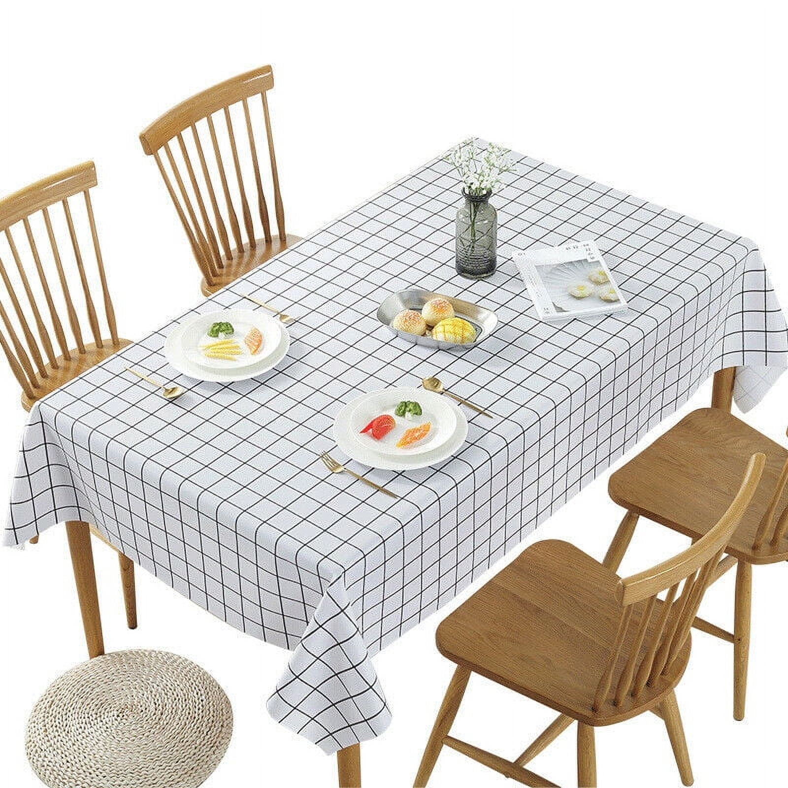 Vinyl Square Table Cover Wipe Clean PVC Tablecloth Oil-Proof/Waterproof ...