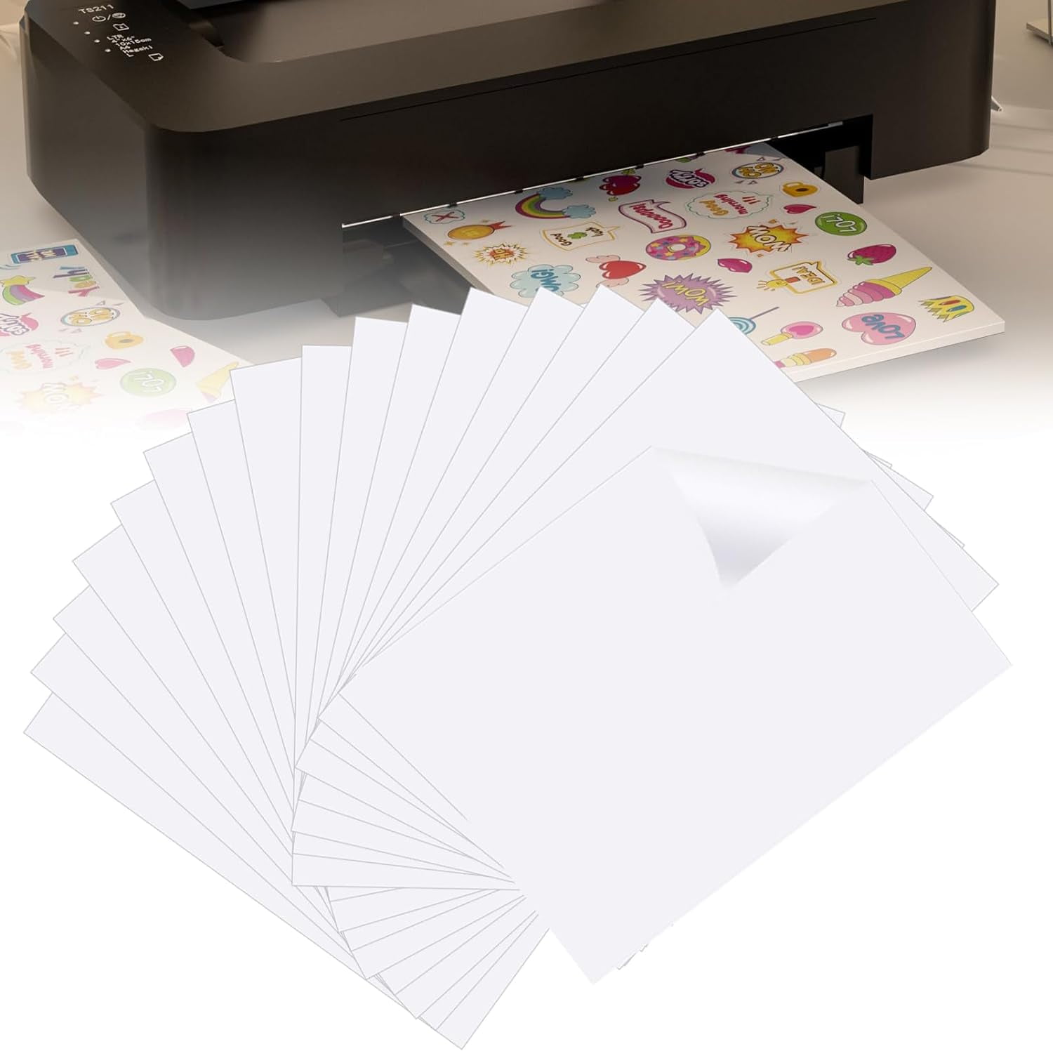 Vinyl Sticker Paper for Inkjet Printer 8.5"x11" Matte White Waterproof ...