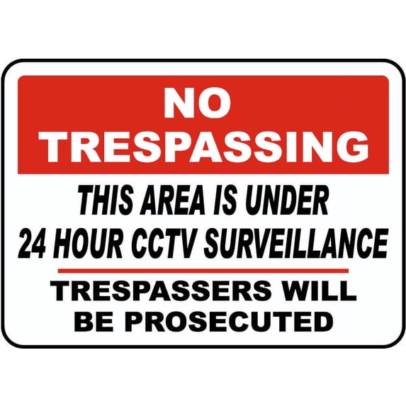 Vinyl Stickers - 24 Hour CCTV Surveillance Sign - Safety and Warning ...