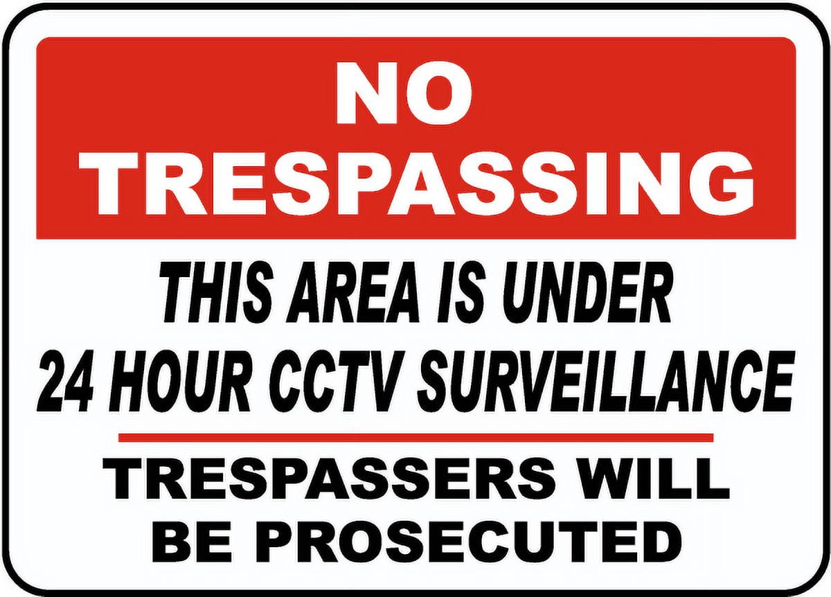 Vinyl Stickers - 24 Hour CCTV Surveillance Sign - Safety and Warning ...