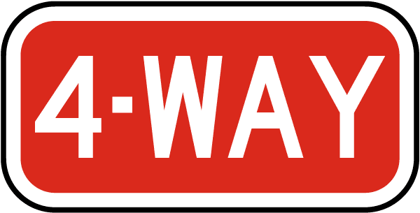 Vinyl Stickers - 4 Way Sign - Safety and Warning Warehouse Signs ...