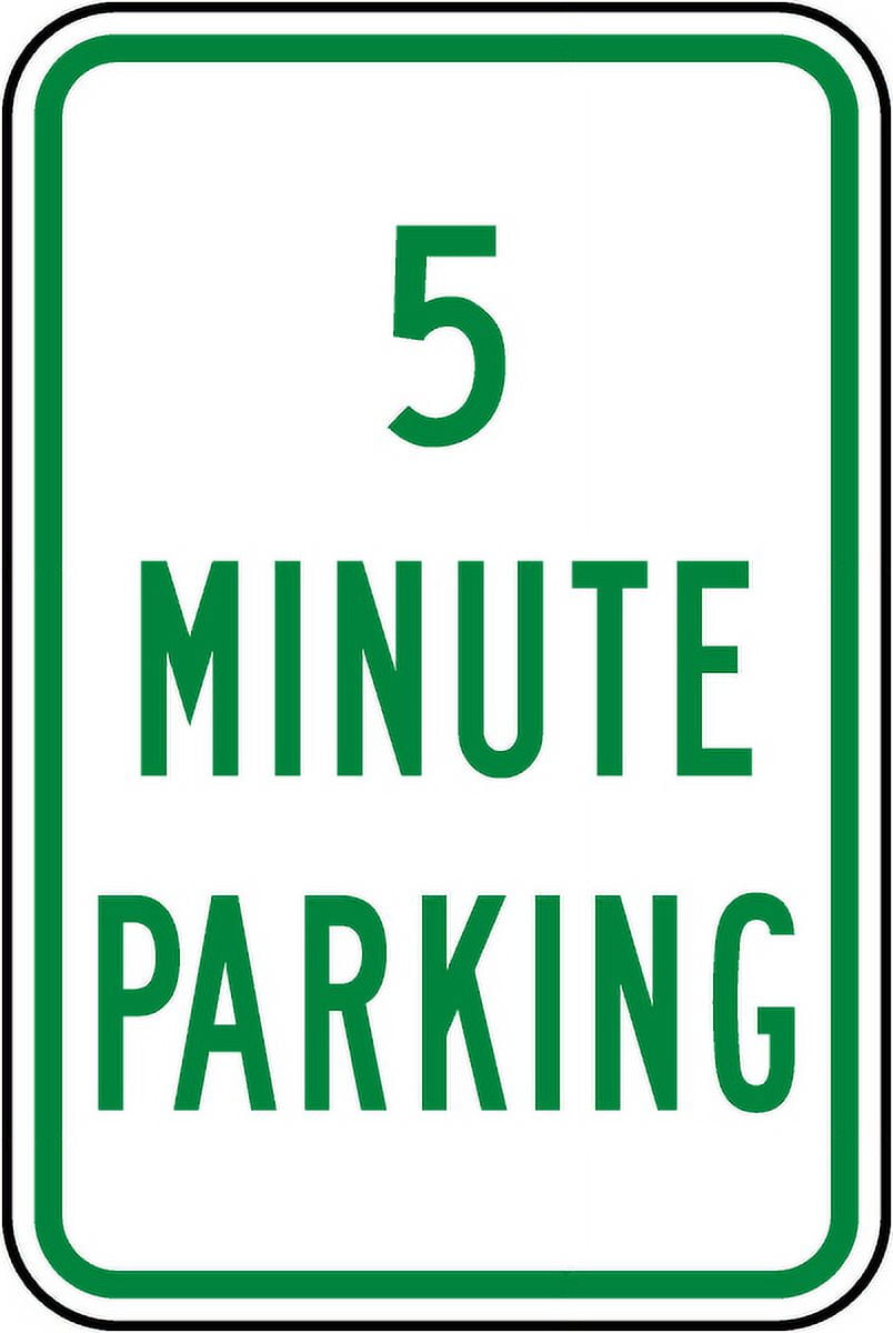 Vinyl Stickers - 5 Minute Parking Sign - Safety and Warning Warehouse ...