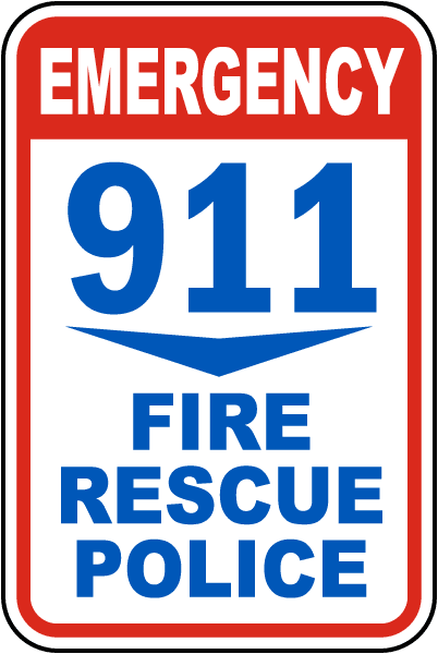Vinyl Stickers - 911 Fire Rescue Police Sign - Safety and Warning ...