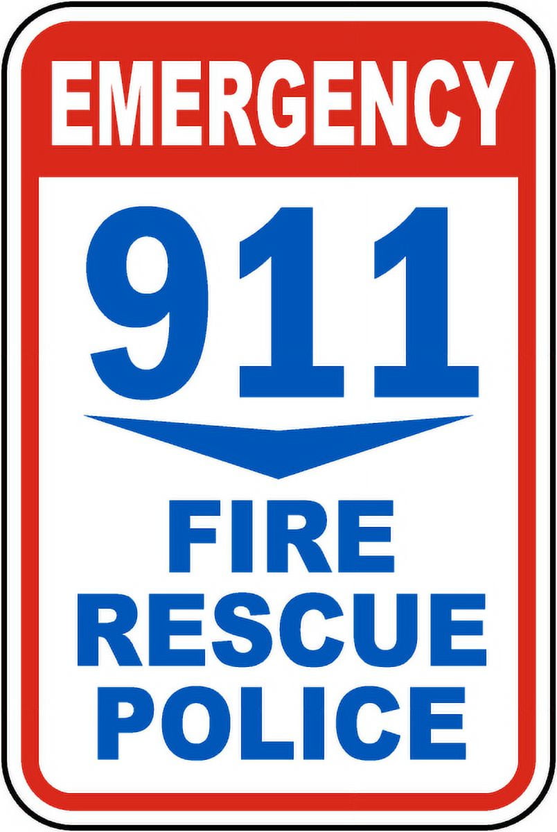 Vinyl Stickers - 911 Fire Rescue Police Sign - Safety and Warning ...