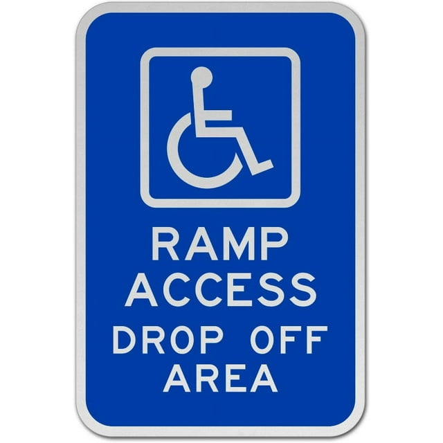 Vinyl Stickers - Accessible Ramp Access Drop Off Sign - Safety and ...