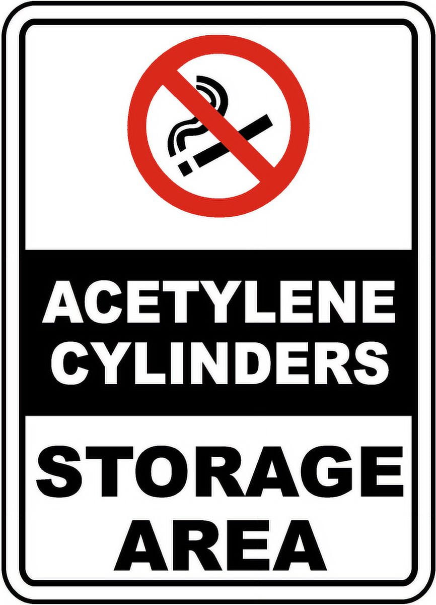 Vinyl Stickers - Acetylene Cylinders Storage Area Sign - Safety and ...