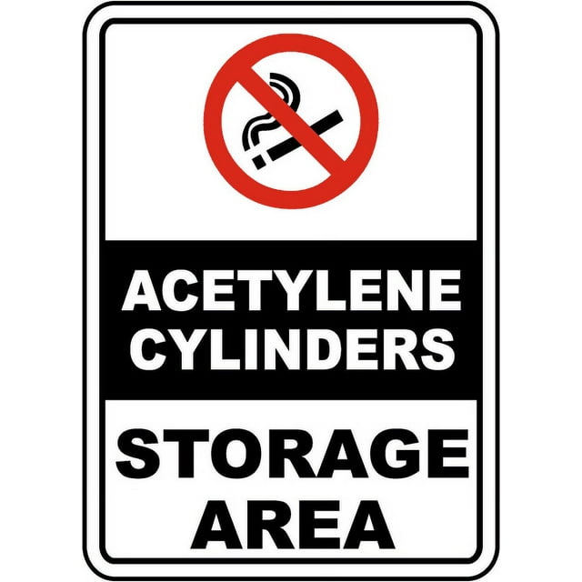 Vinyl Stickers - Acetylene Cylinders Storage Area Sign - Safety and ...