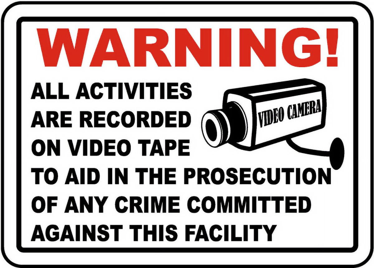 Vinyl Stickers - Activities Recorded on Video Tape Sign C9 - Safety and ...