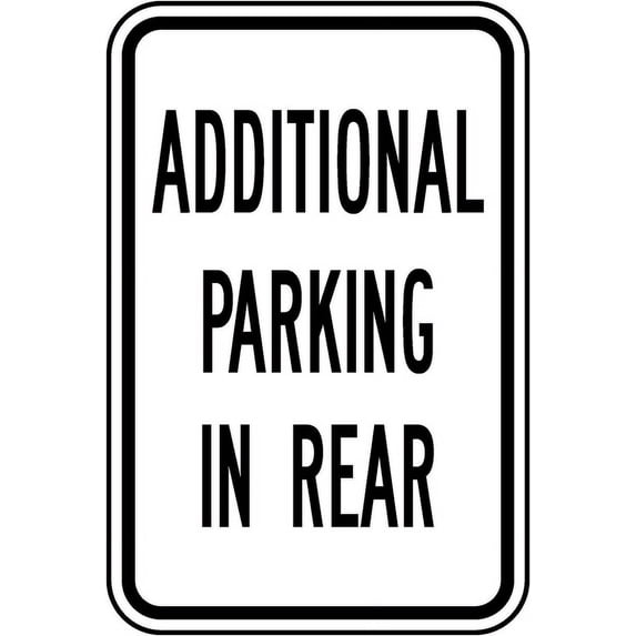 Vinyl Stickers - Additional Parking in Rear Sign - Safety and Warning ...