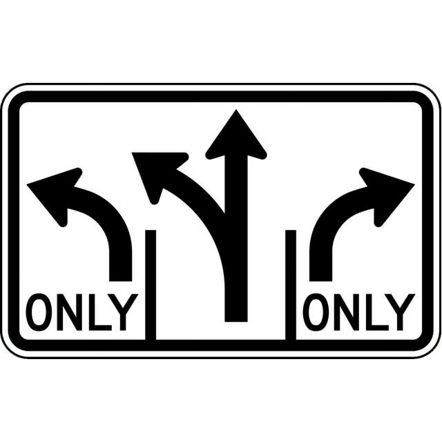 Vinyl Stickers - Advanced Intersection Lane Control Sign - Safety and ...