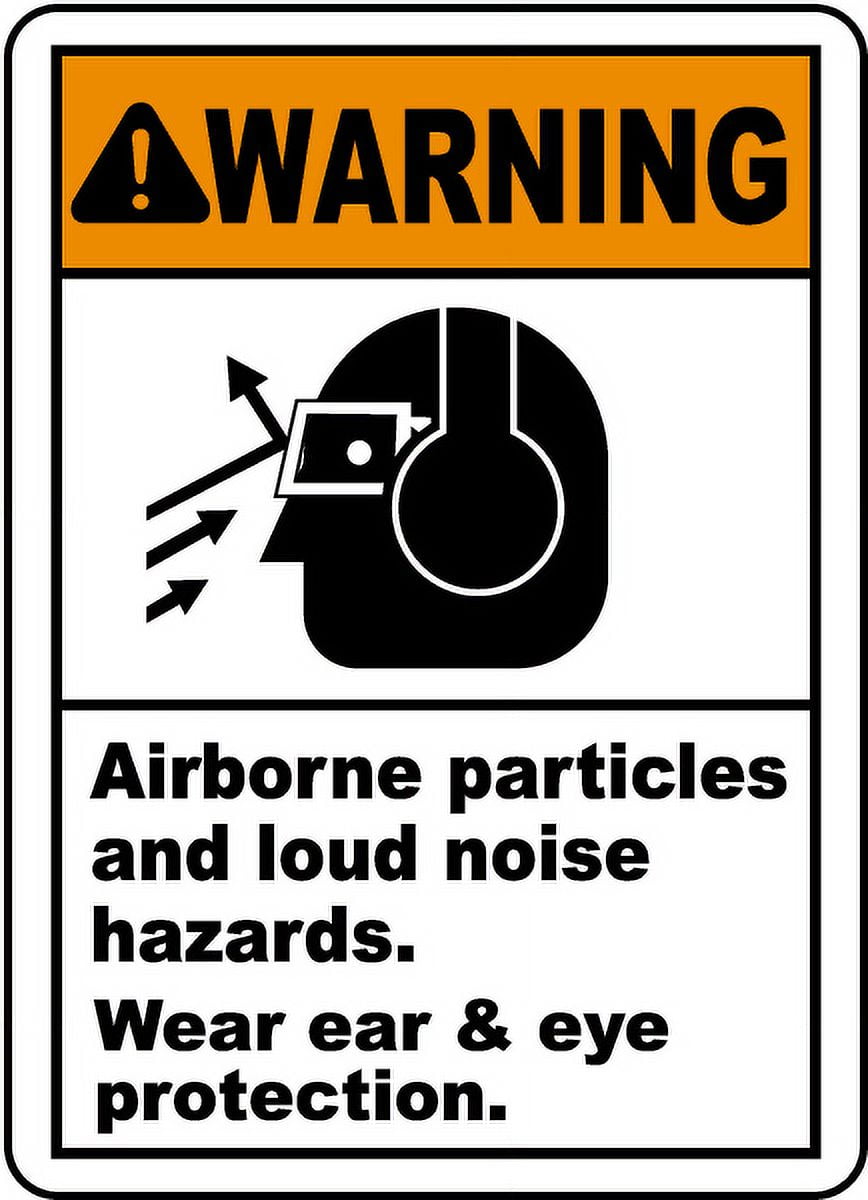 Vinyl Stickers - Airborne Particles & Loud Noise Sign - Safety and ...