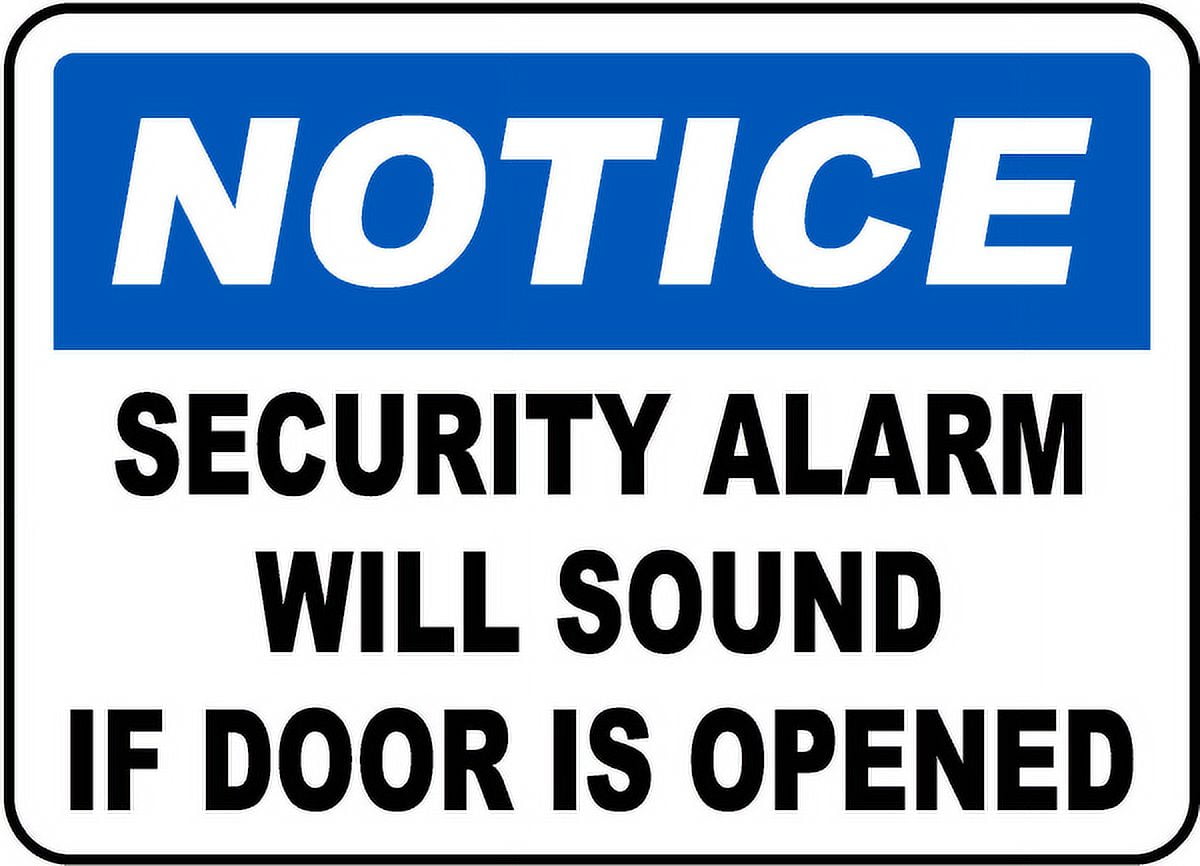 Vinyl Stickers - Alarm Will Sound If Door Opened Sign 2-Safety and ...