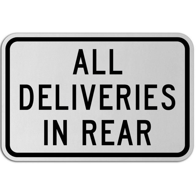 Vinyl Stickers - All Deliveries in Rear Sign - Safety and Warning ...