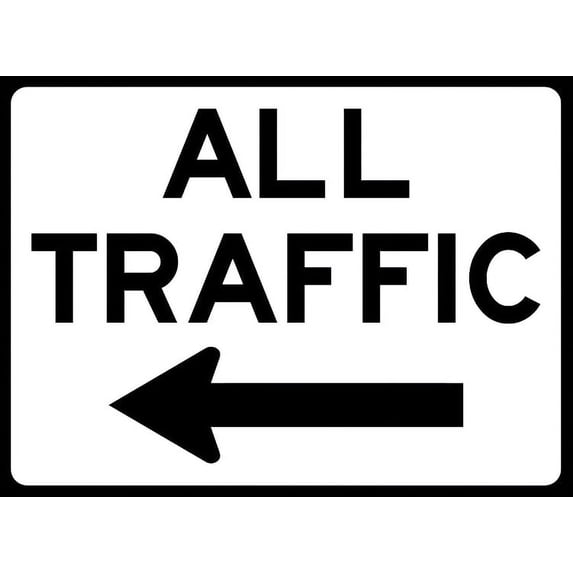 Vinyl Stickers - All Traffic (Left Arrow) Sign - Safety and Warning ...