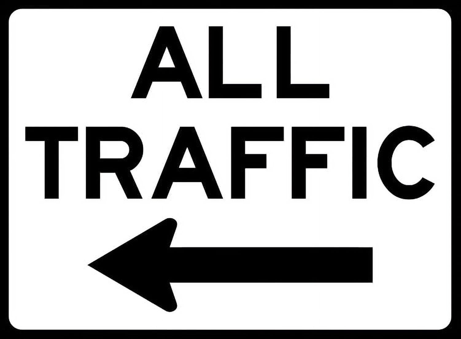 Vinyl Stickers - All Traffic (Left Arrow) Sign - Safety and Warning ...