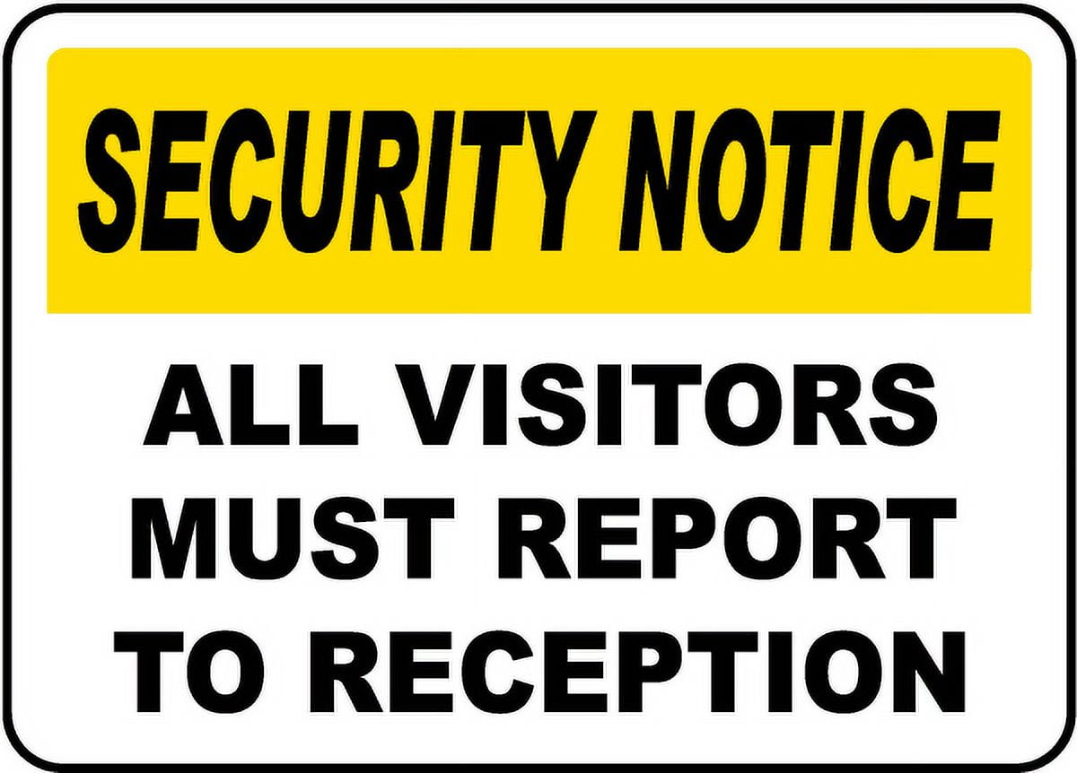 Vinyl Stickers - All Visitors Report to Reception Sign - Safety and ...