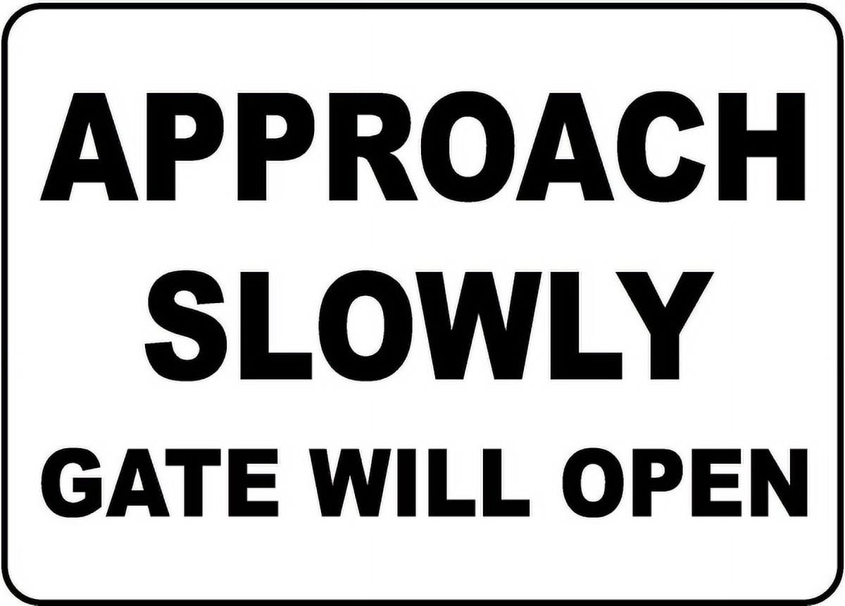 Vinyl Stickers - Approach Slowly Gate Will Open Sign 2-Safety and ...
